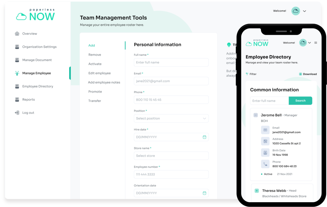 Manage | PaperlessNOW